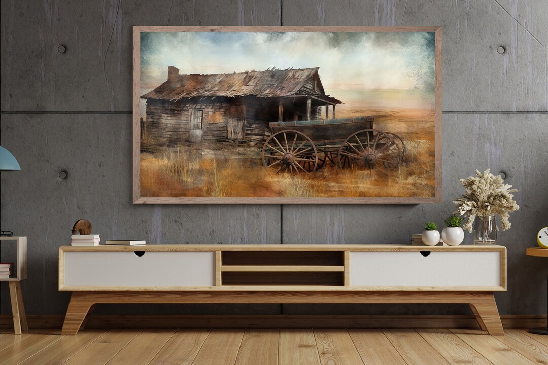 Samsung Frame TV Art, Rustic Barn Wagon, Samsung Art TV, Digital ...