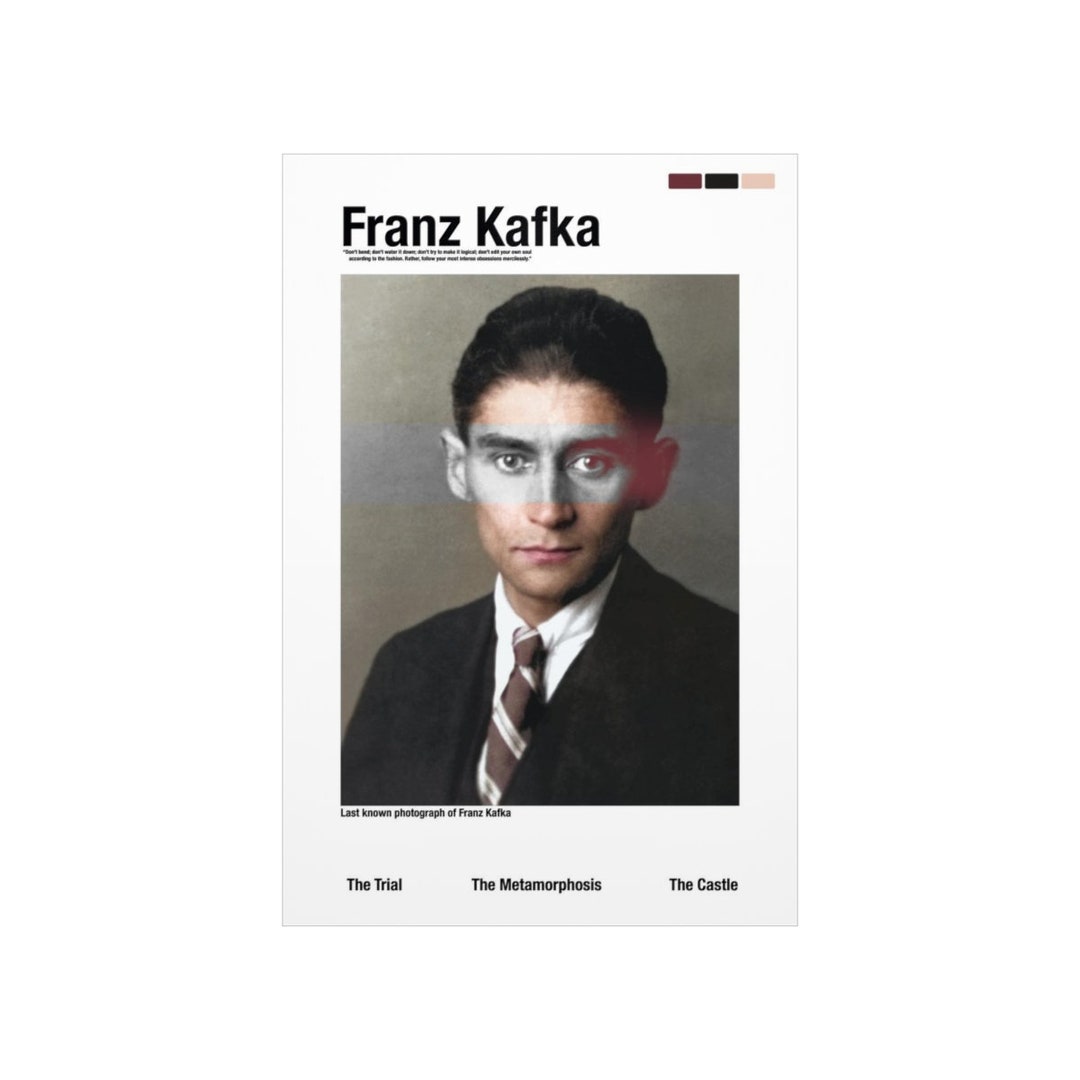Franz Kafka Portret Kunst Print, Literatuur Poster, De Metamorfose ...