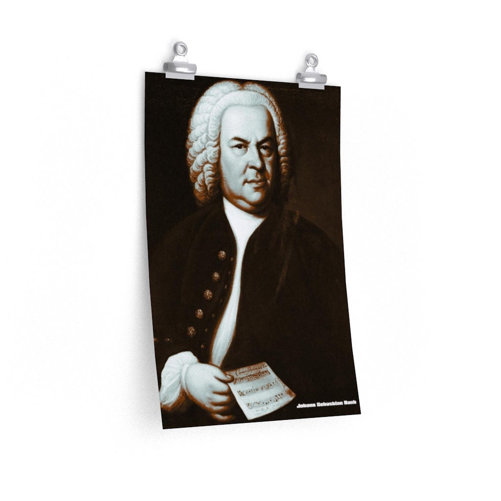 Johann Sebastian Bach Portrait Poster Wall Art Composer - Etsy