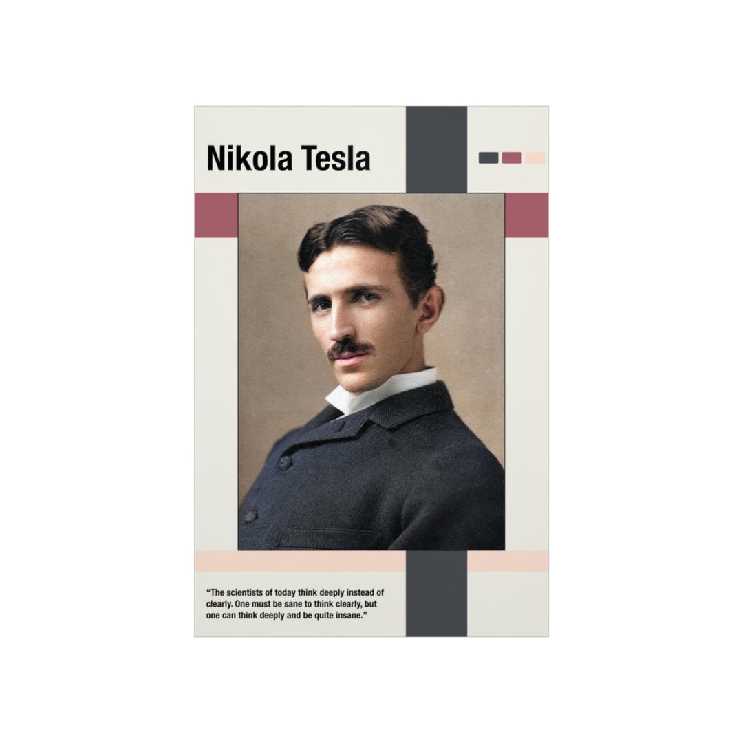 Nikola Tesla Wall Art, Picture Art Gift, Scientist Poster, Classroom ...