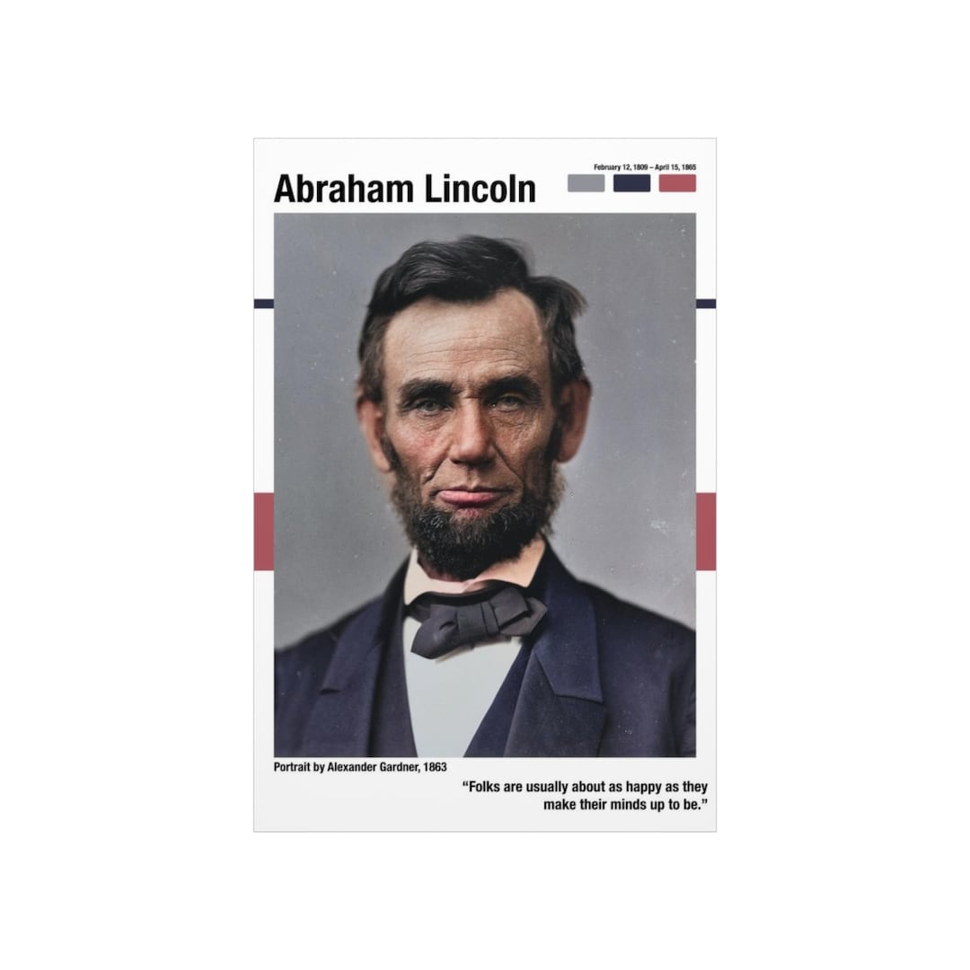 Abraham Lincoln Wall Art Print, United States President Poster ...