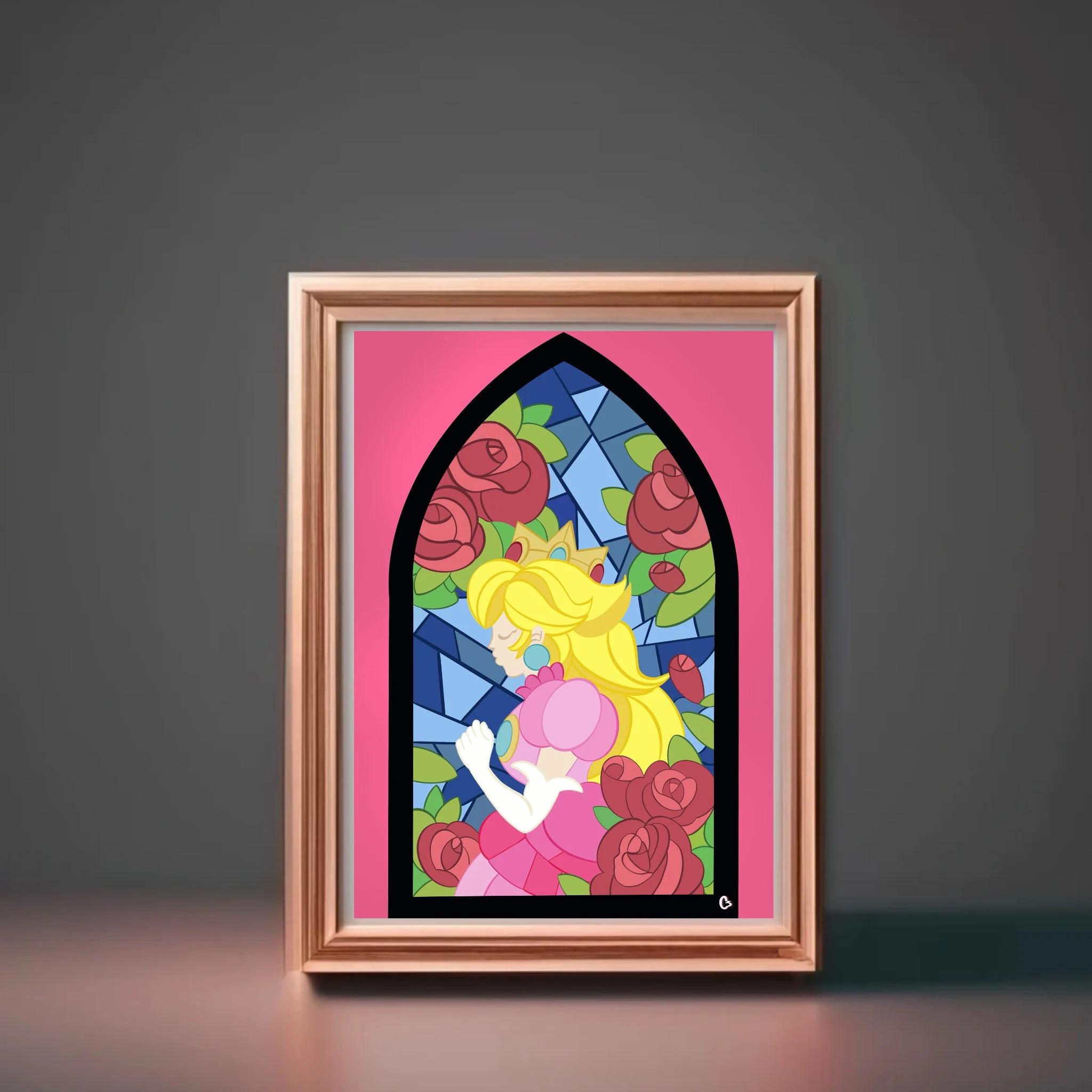 Princess Peach Art Print, Super Mario Decor, Video Game Fan Art, Luigi ...