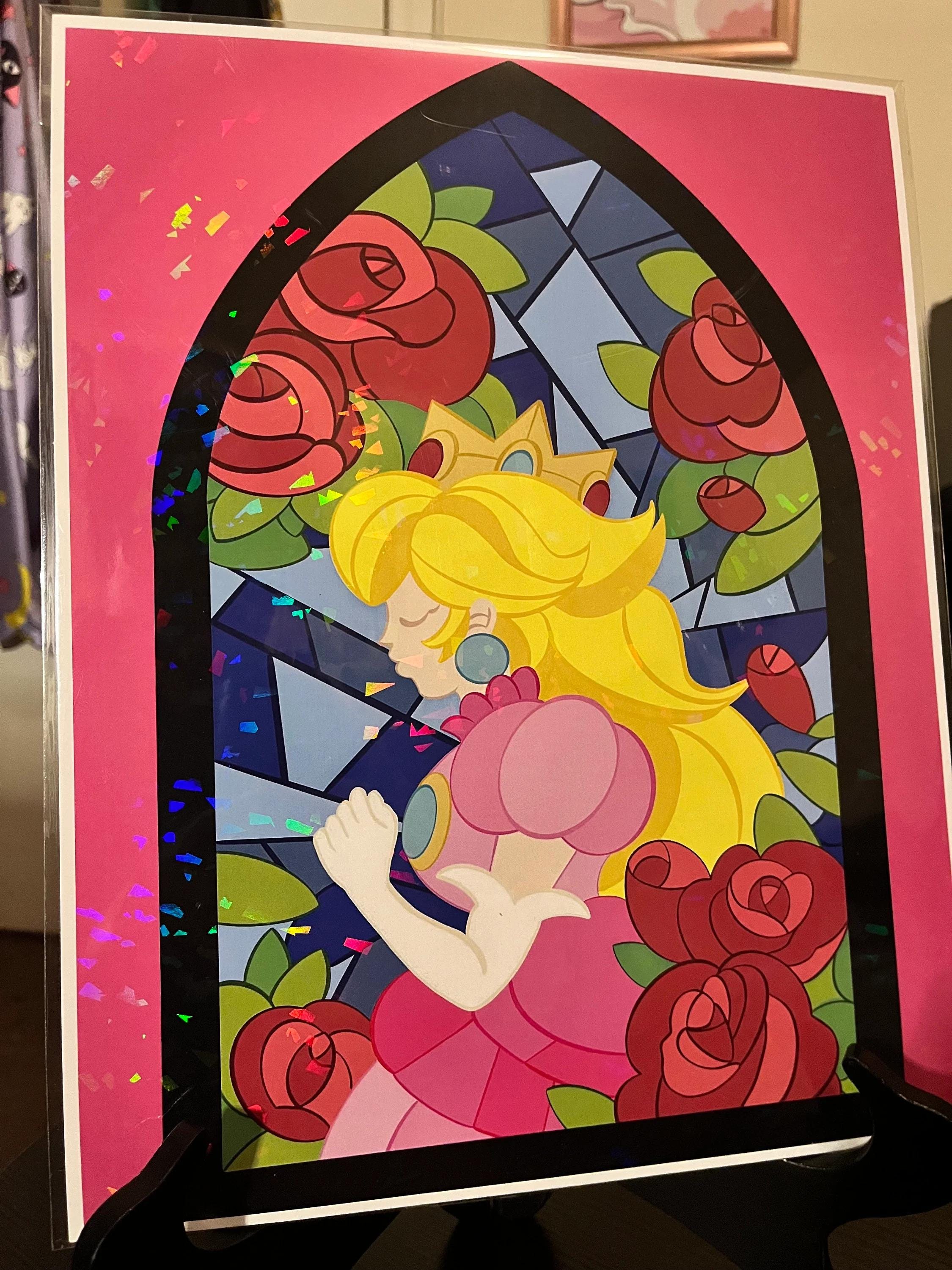 Princess Peach Art Print, Super Mario Decor, Video Game Fan Art, Luigi ...