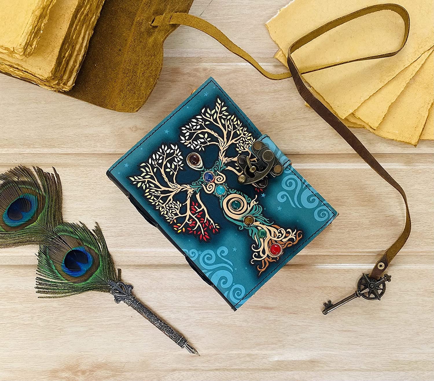 Blank Spell Book of Shadows Journal With Lock Clasp Vintage Handmade ...