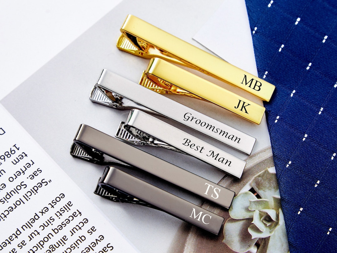 Metal Tie Clip Holder Engraved Tie Clip Tie Accessories Metal Clasp ...