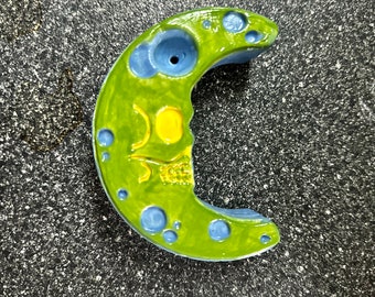 Moon & Star Dichro Image Hand Blown Glass Pipe - Etsy