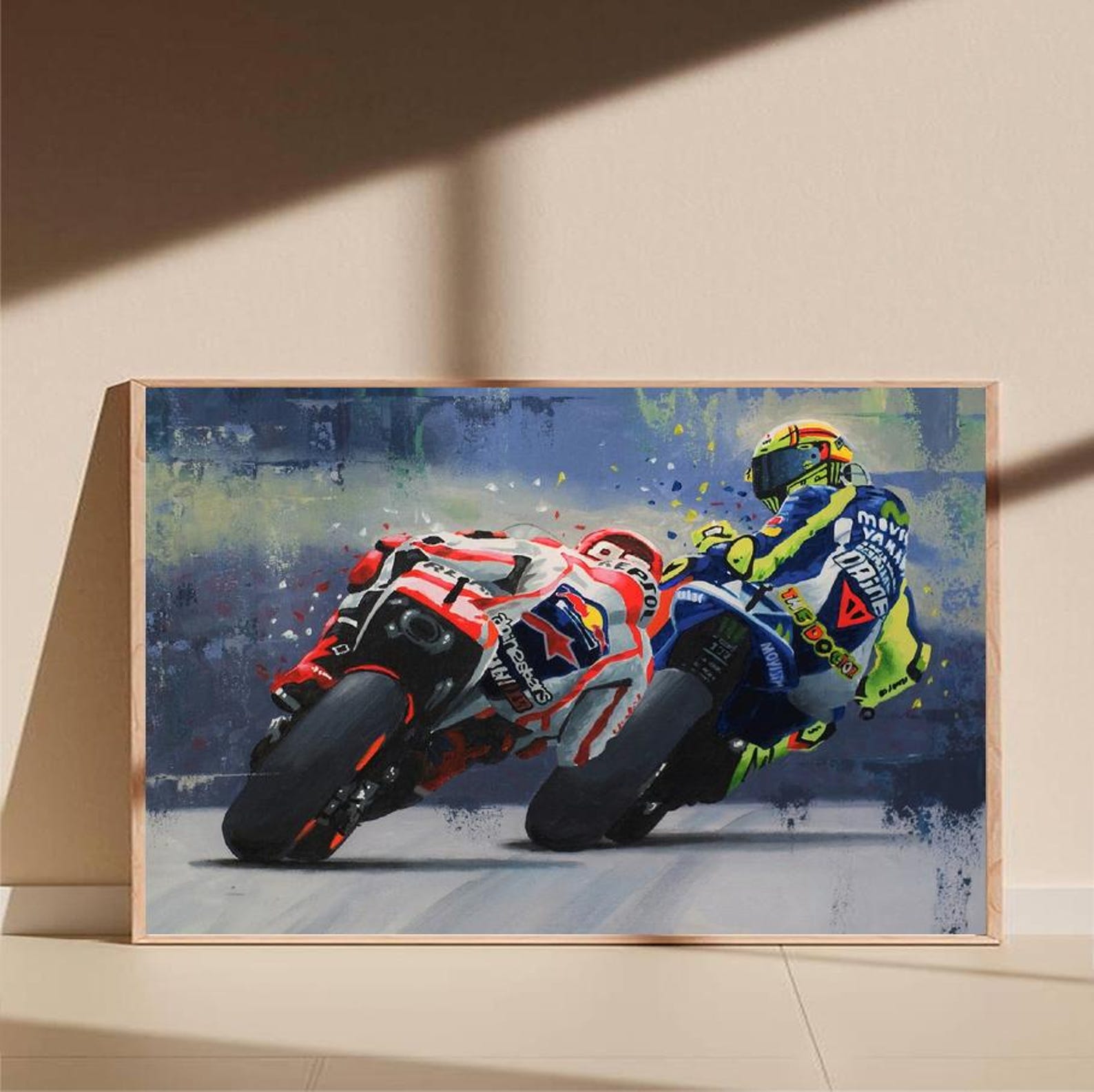 Moto Valentino Rossi Marc Márquez Canvas Art Painting Wall Art Picture ...