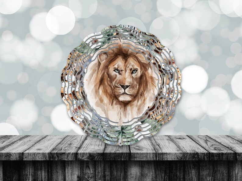 Floral Lion Wind Spinner Sublimation Png, Wind Spinner Design, Garden ...
