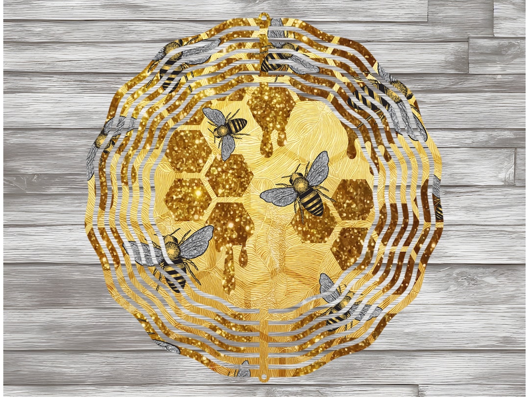 Bee Wind Spinner, Beehive Wind Spinner, Honey Drip, Door Hanger ...