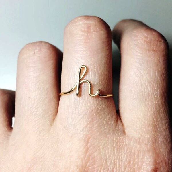 Letter Ring - Etsy