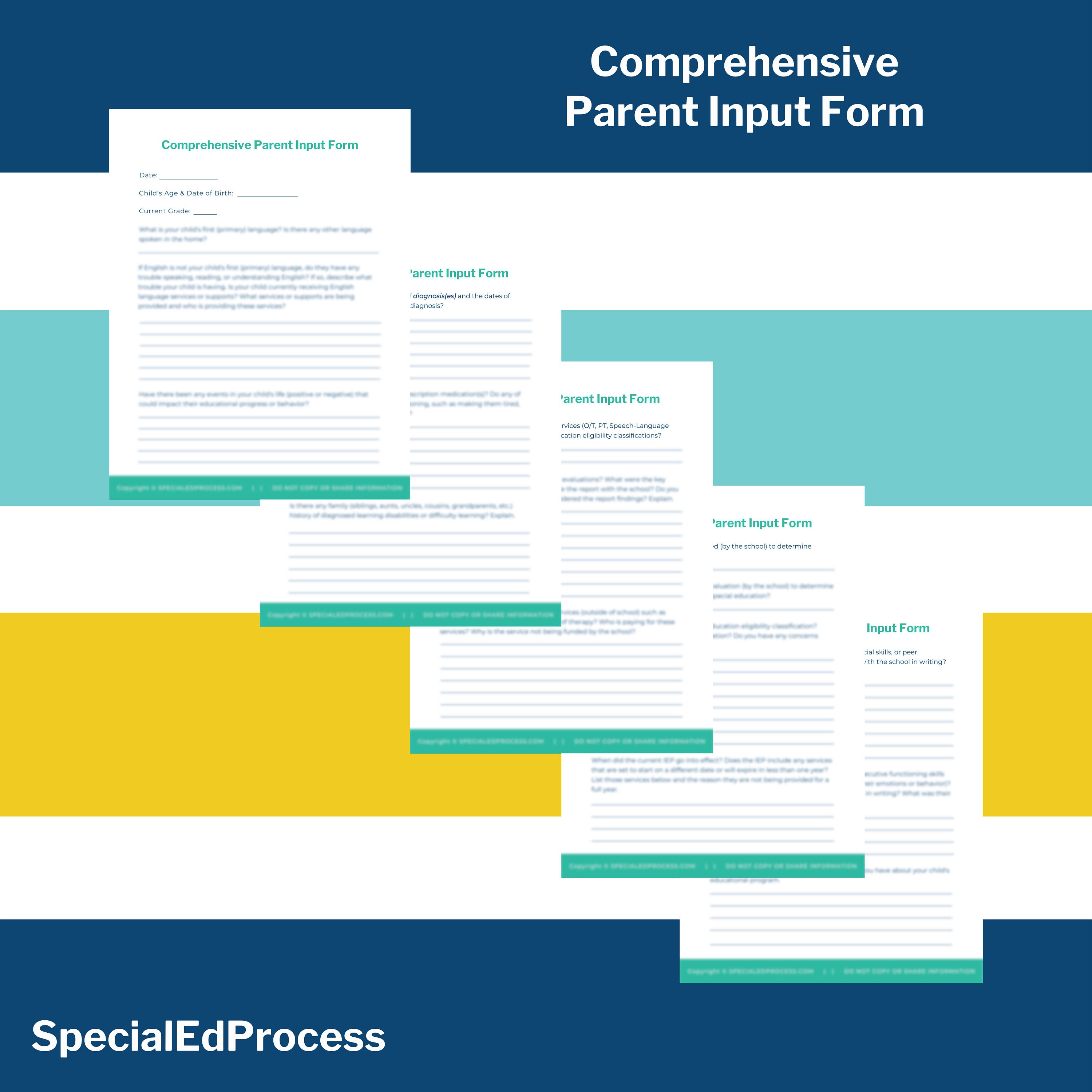 Parent-teacher Conference Preparation Form, Meeting Prep, IEP ...