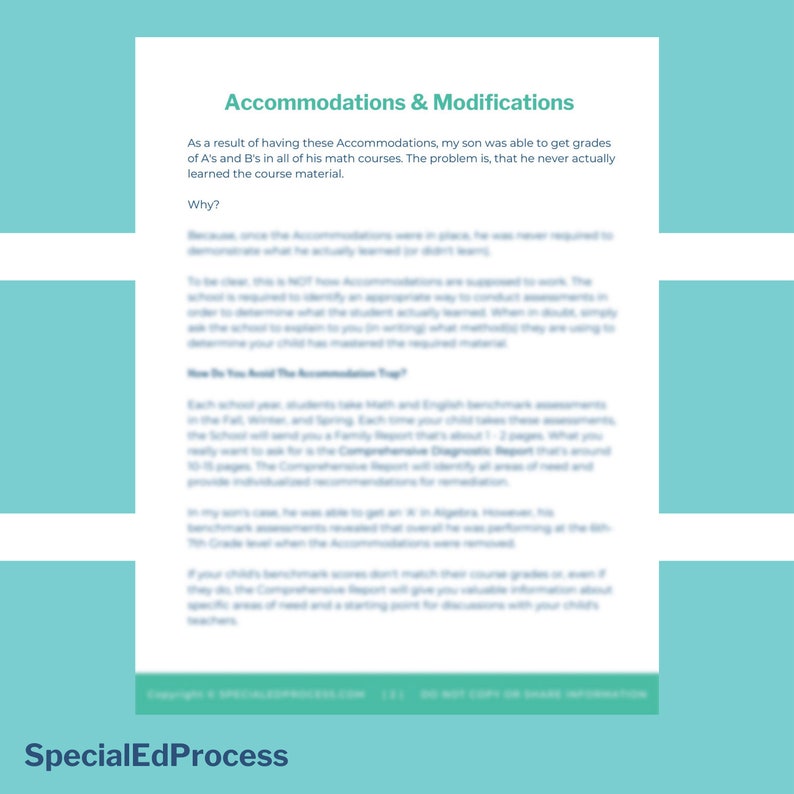 Special Education Accommodations & Modifications Guide, IEP Worksheet ...