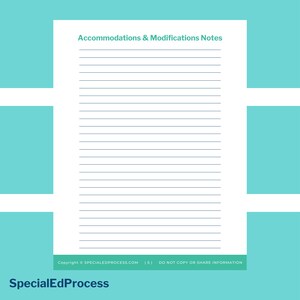 Special Education Accommodations & Modifications Guide, IEP Worksheet ...