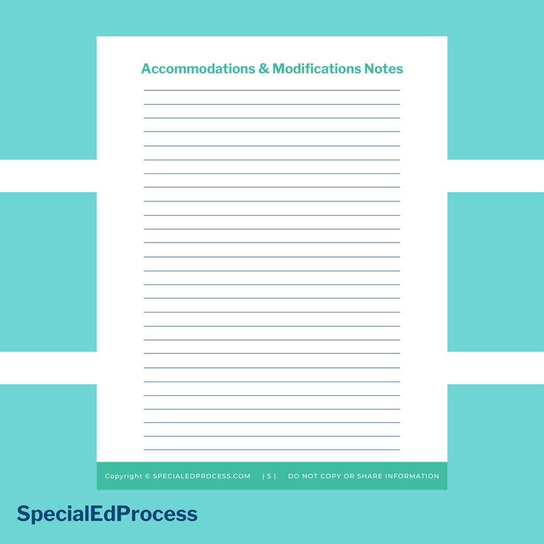 Special Education Accommodations & Modifications Guide, IEP Worksheet ...