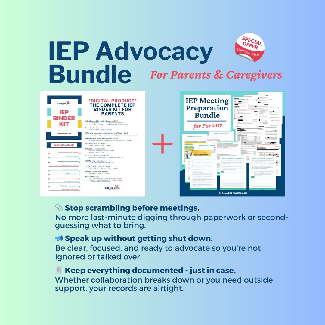 Special Education IEP Bundle | Binder + Meeting Tools to Help Parents ...