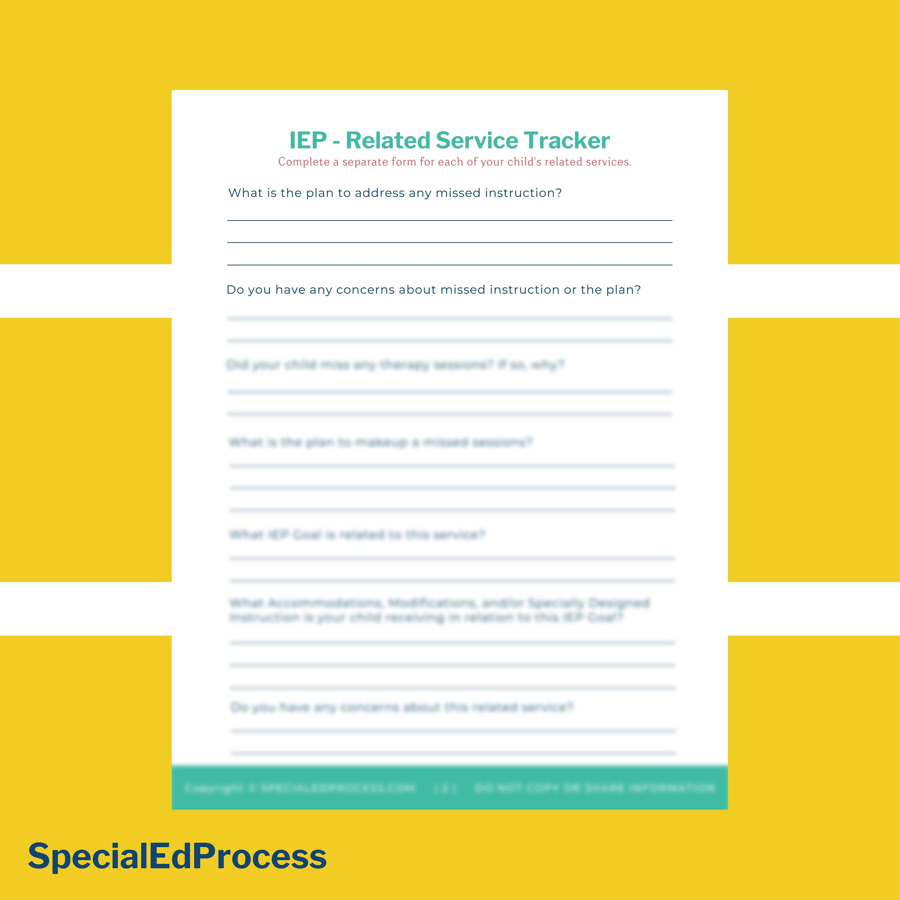 Digital IEP Related Service therapy Tracker for Parents & - Etsy
