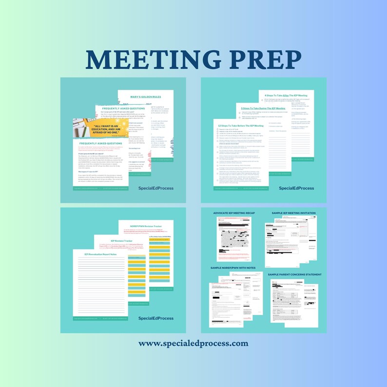 IEP Binder Kit + Parent Meeting Prep Worksheets – Special Education ...