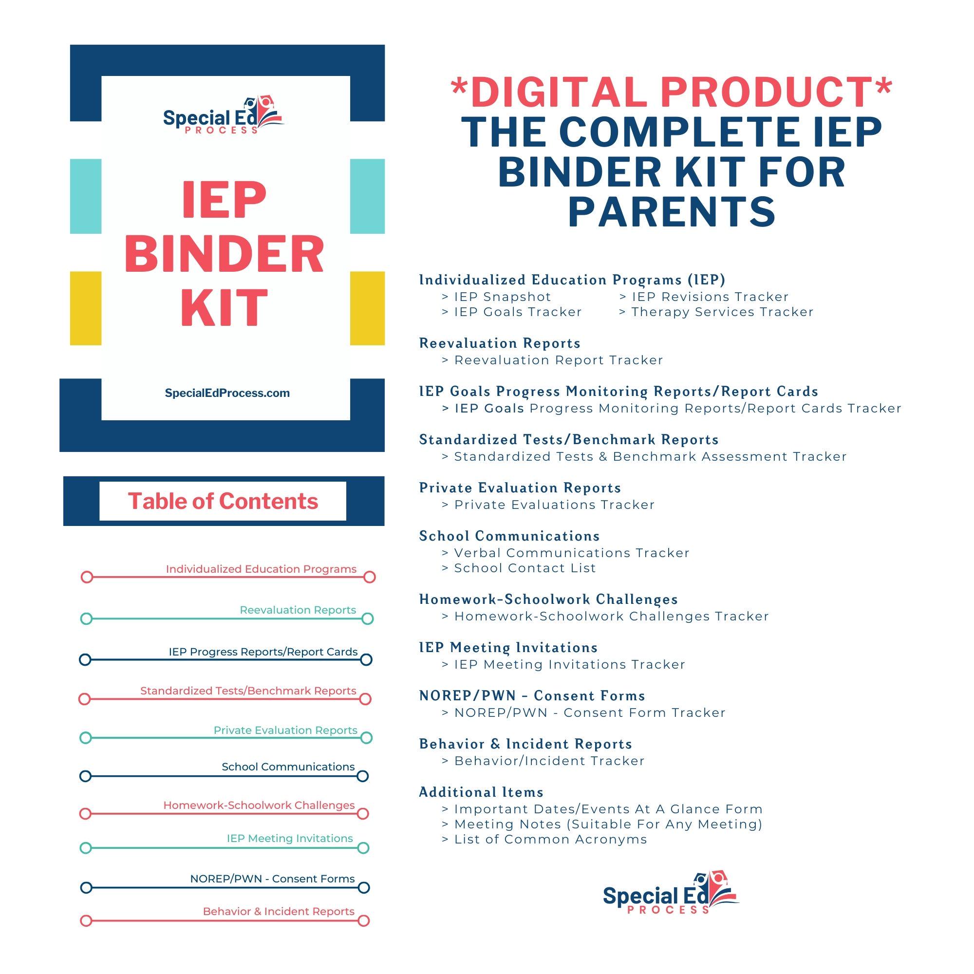 IEP Binder Kit + Parent Meeting Prep Worksheets – Special Education ...