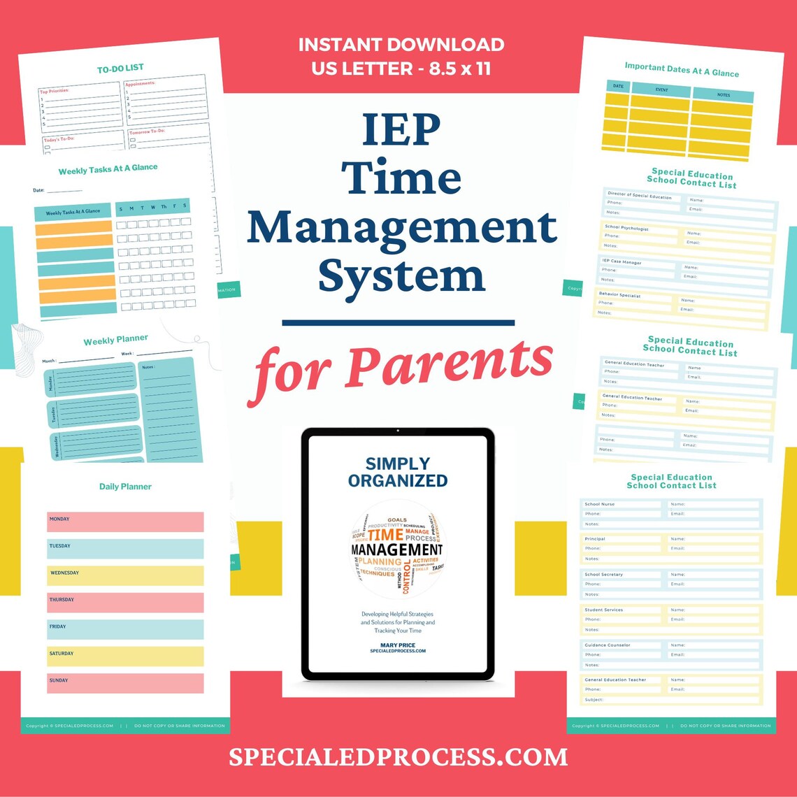 Special Education IEP Meeting Prep, Special Ed Parent Time Management ...