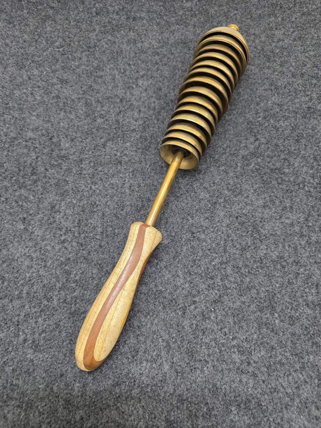 Musical Hand Bell Tree | Brass Bell Stick With 14 Bells & Wooden Handle ...