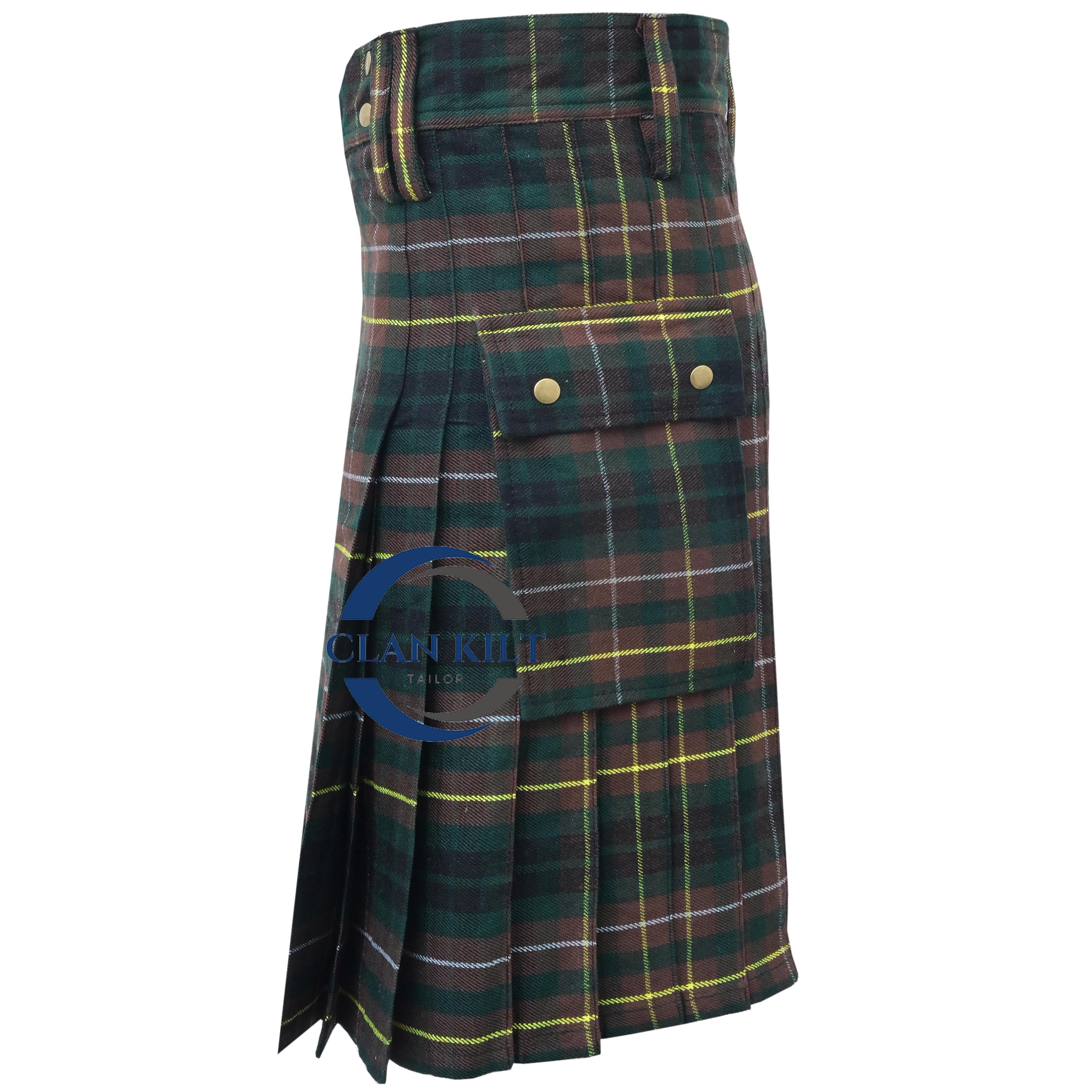 Men's Scottish Tartan Utility Kilts - Classic Highland Kilt, 8-yard ...