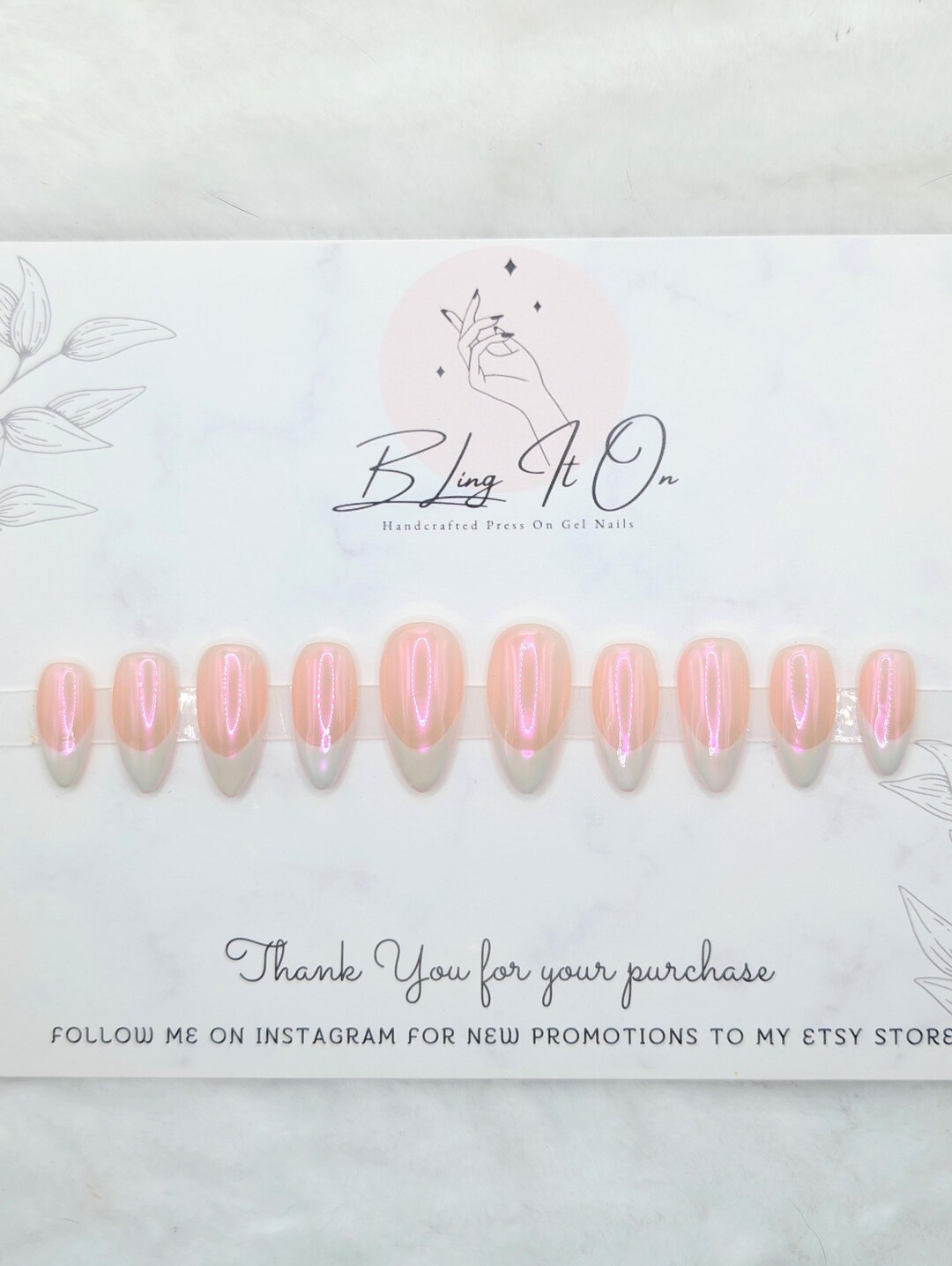 I'm a Barbie Girl | Pink Chrome Effect French Tip | Press on Gel Nails ...