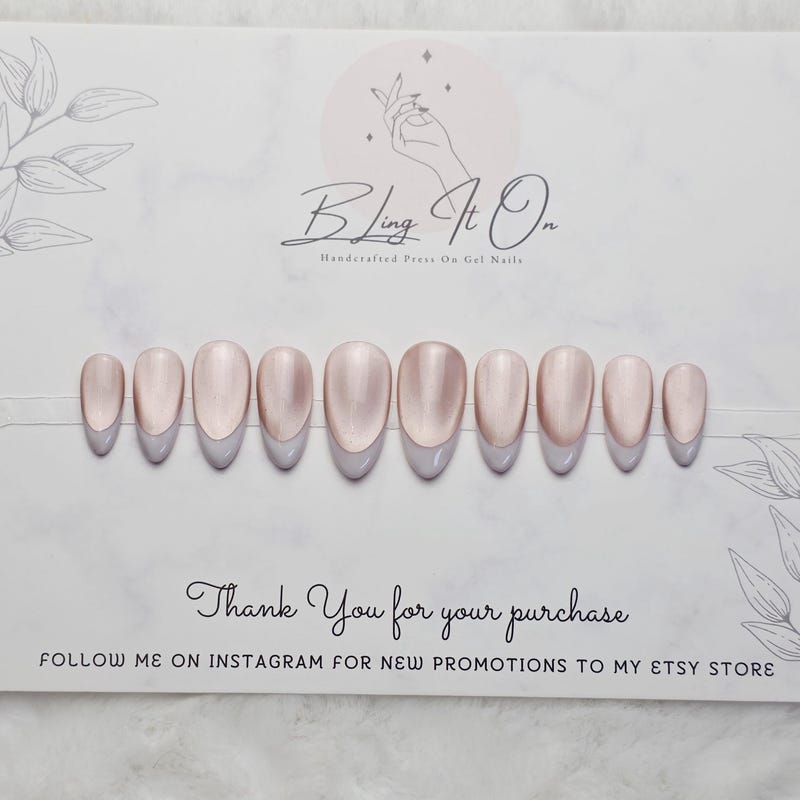 French Tip Pink Cat Eye - Etsy