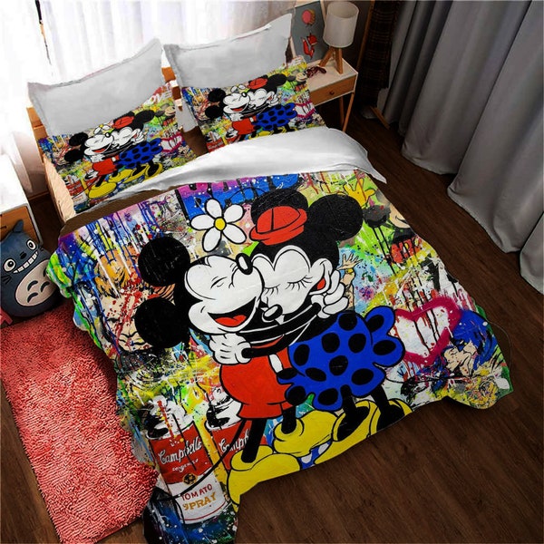Mickey Mouse Queen Bedding Set - Etsy