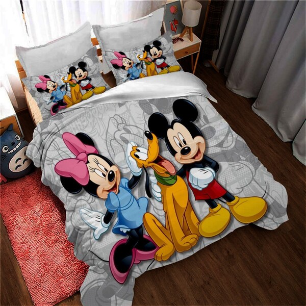 Mickey Mouse Queen Bedding Set Etsy