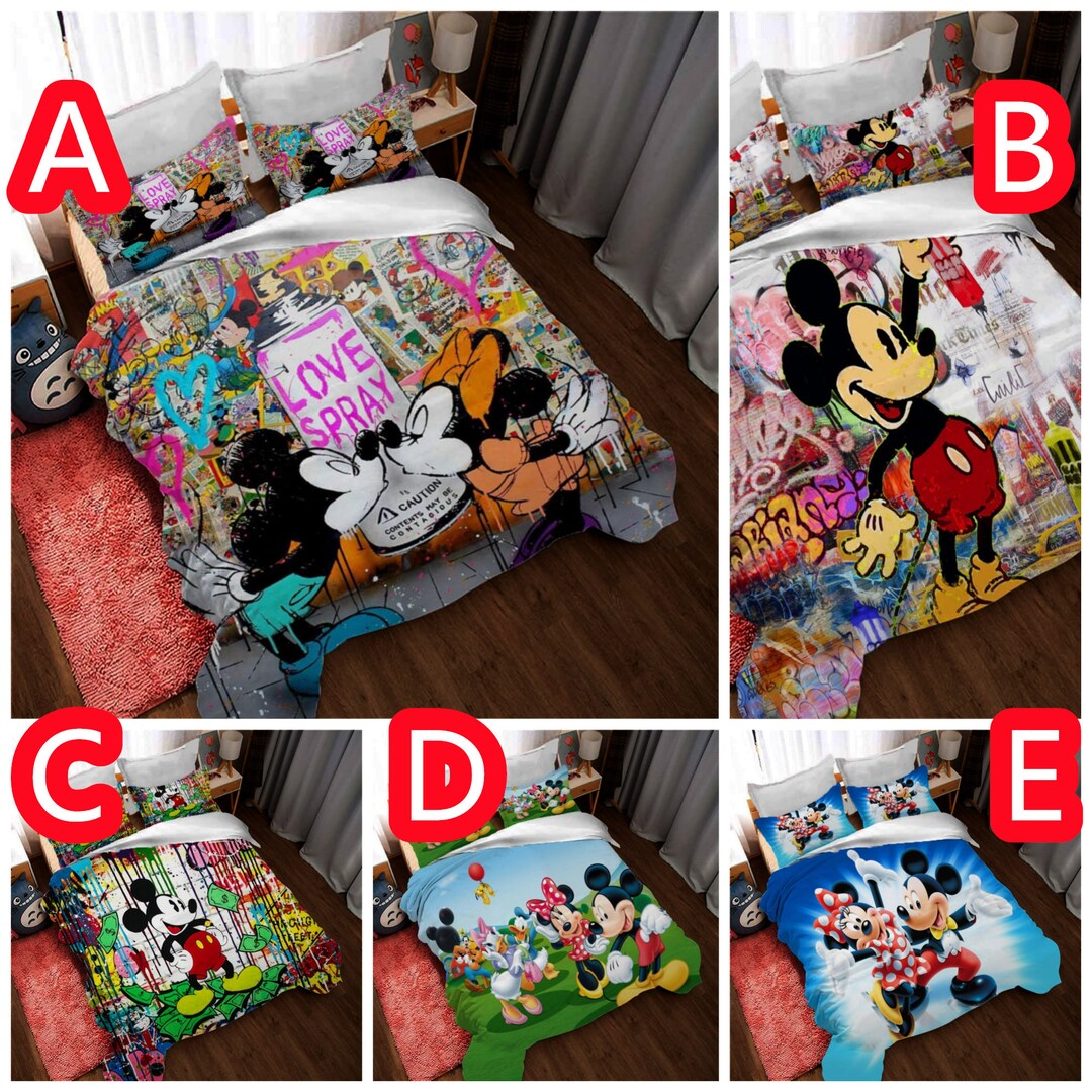 Personalized Mickey Mouse Duvet Covers Bedding Settwin Full Etsy