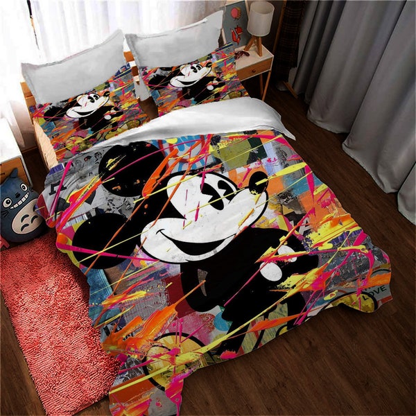 Mickey Mouse Queen Bedding Set - Etsy