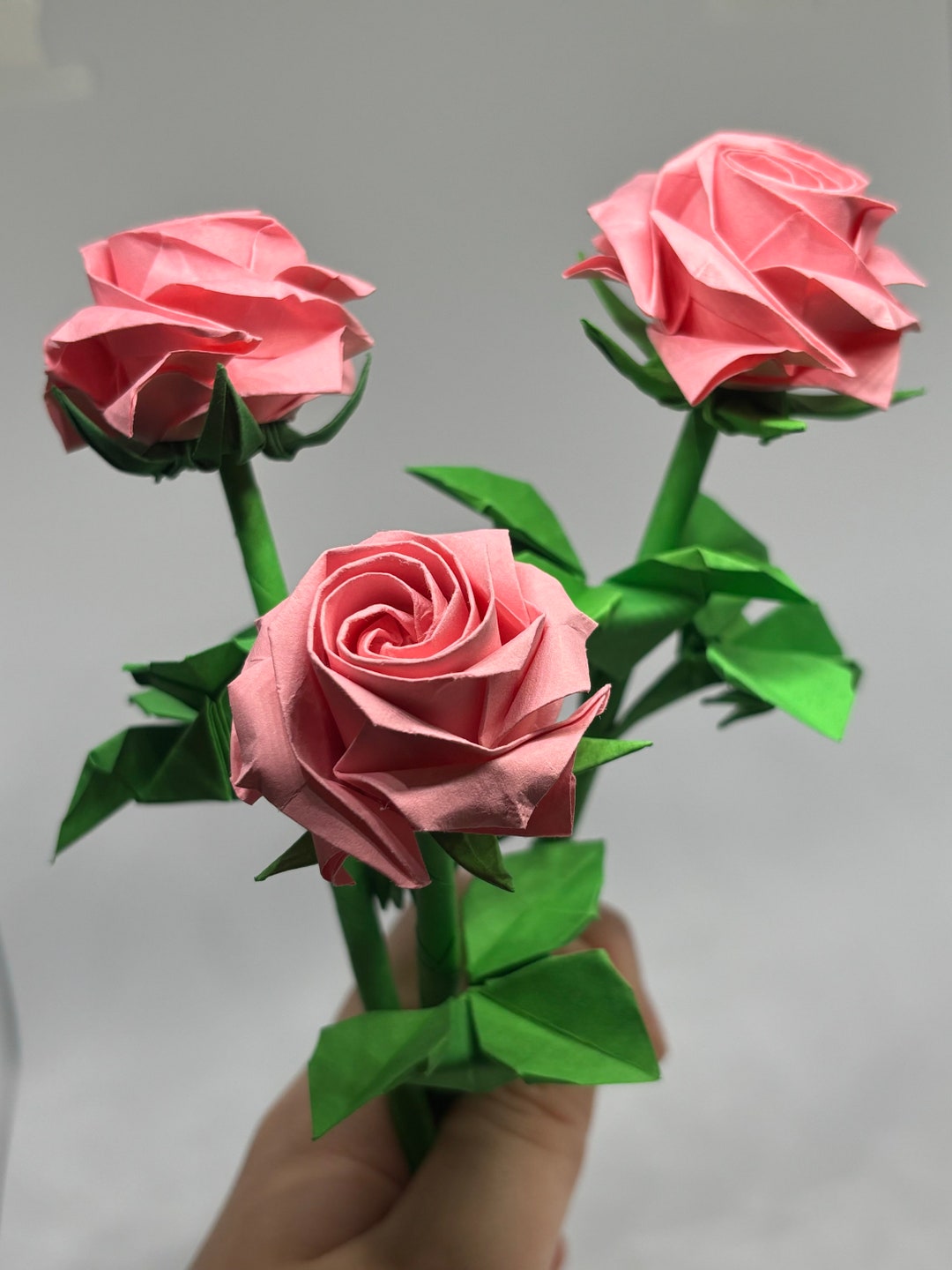 Set of 3 Handmade Origami Roses, Valentine’s Day Gift - Etsy