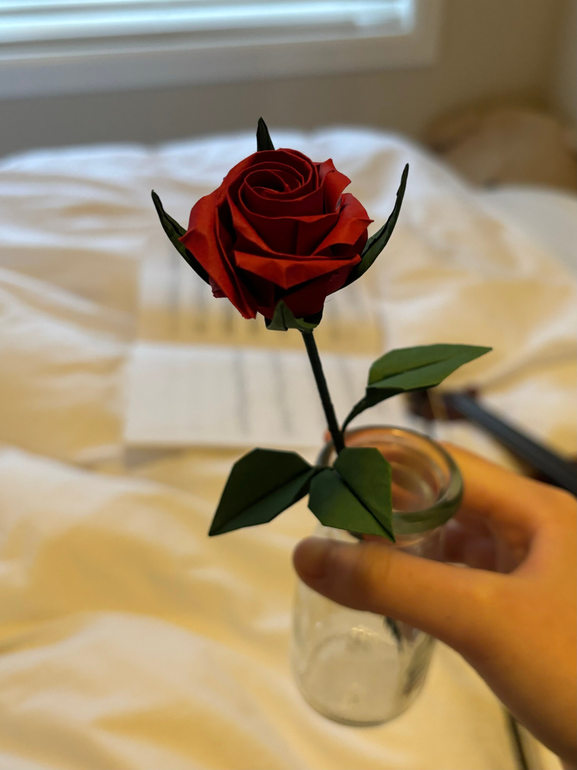 The Lover’s Rose, Realistic Origami Rose, Custom Color, Romantic Gift ...