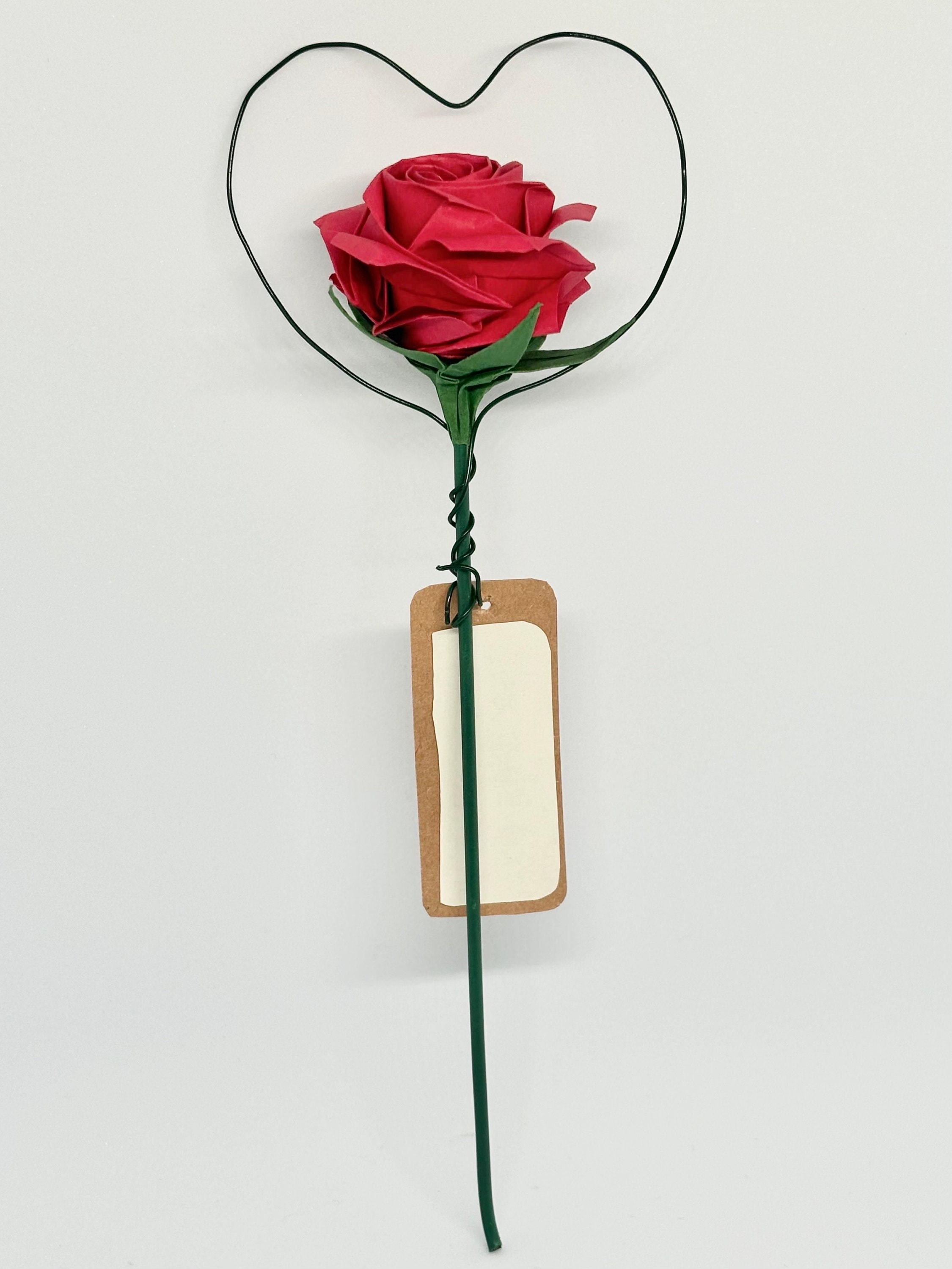 Custom Message Origami Rose With Heart, Confession Gift for Girlfriend ...