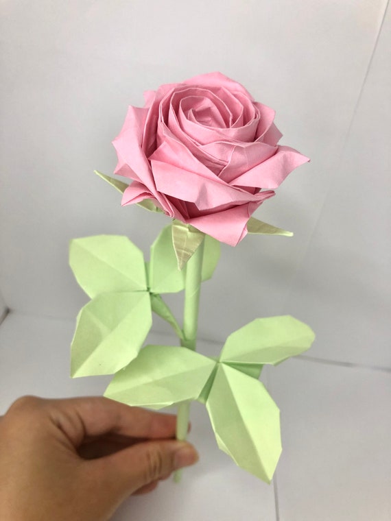 Origami Rose With Stem