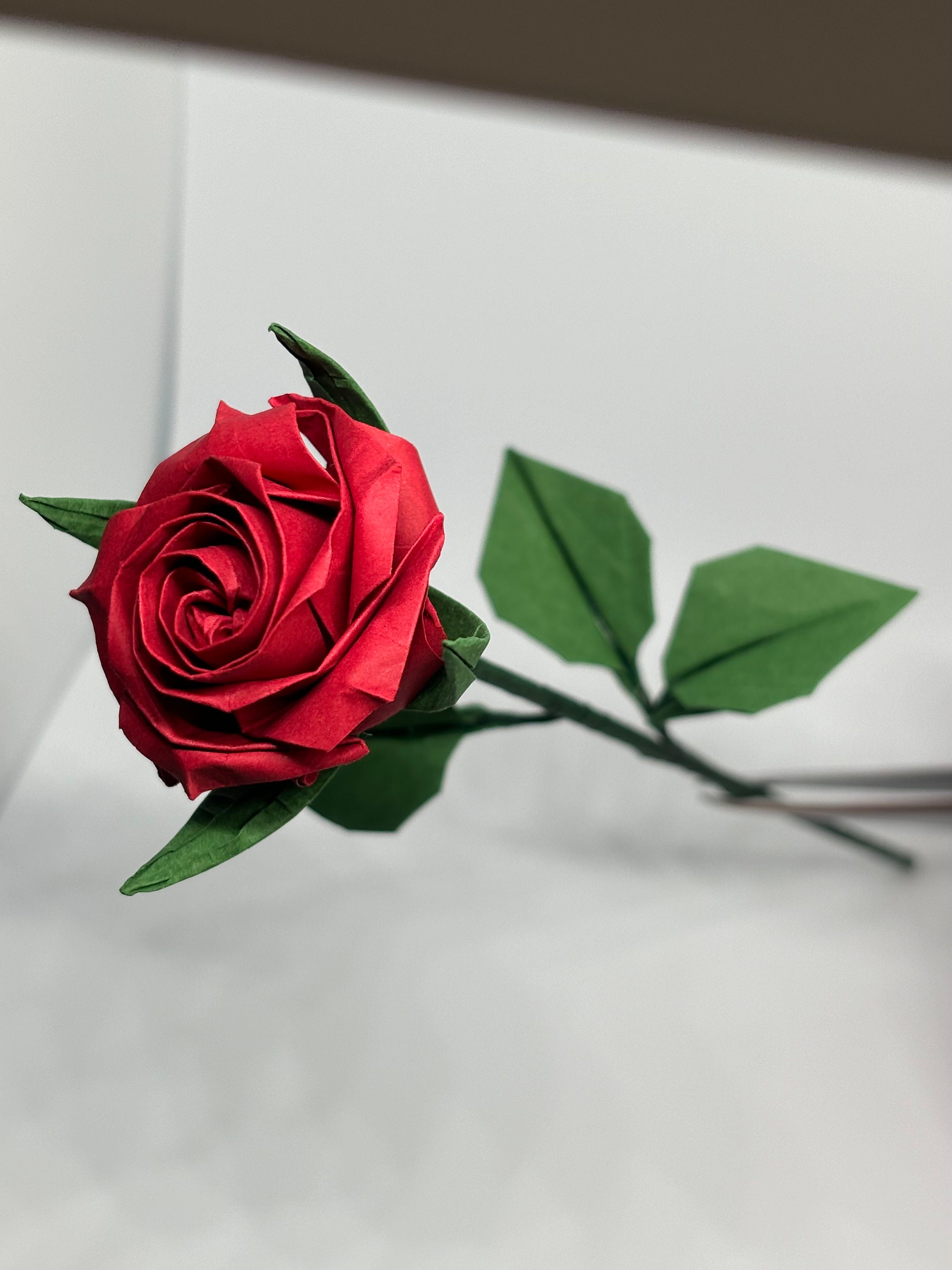 The Lover’s Rose, Realistic Origami Rose, Custom Color, Romantic Gift ...