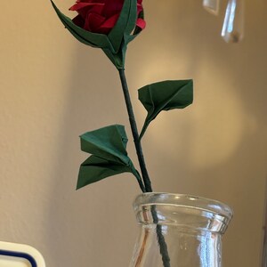 The Lover’s Rose, Realistic Origami Rose, Custom Color, Romantic Gift ...
