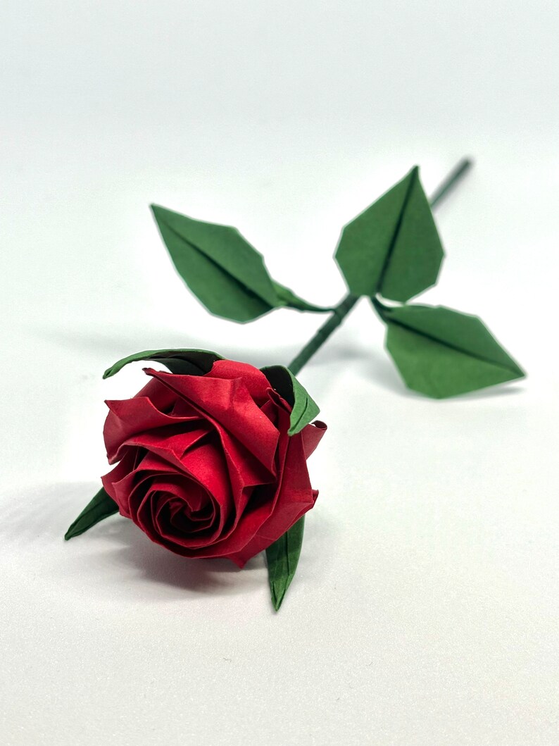 The Lover’s Rose, Realistic Origami Rose, Custom Color, Romantic Gift ...