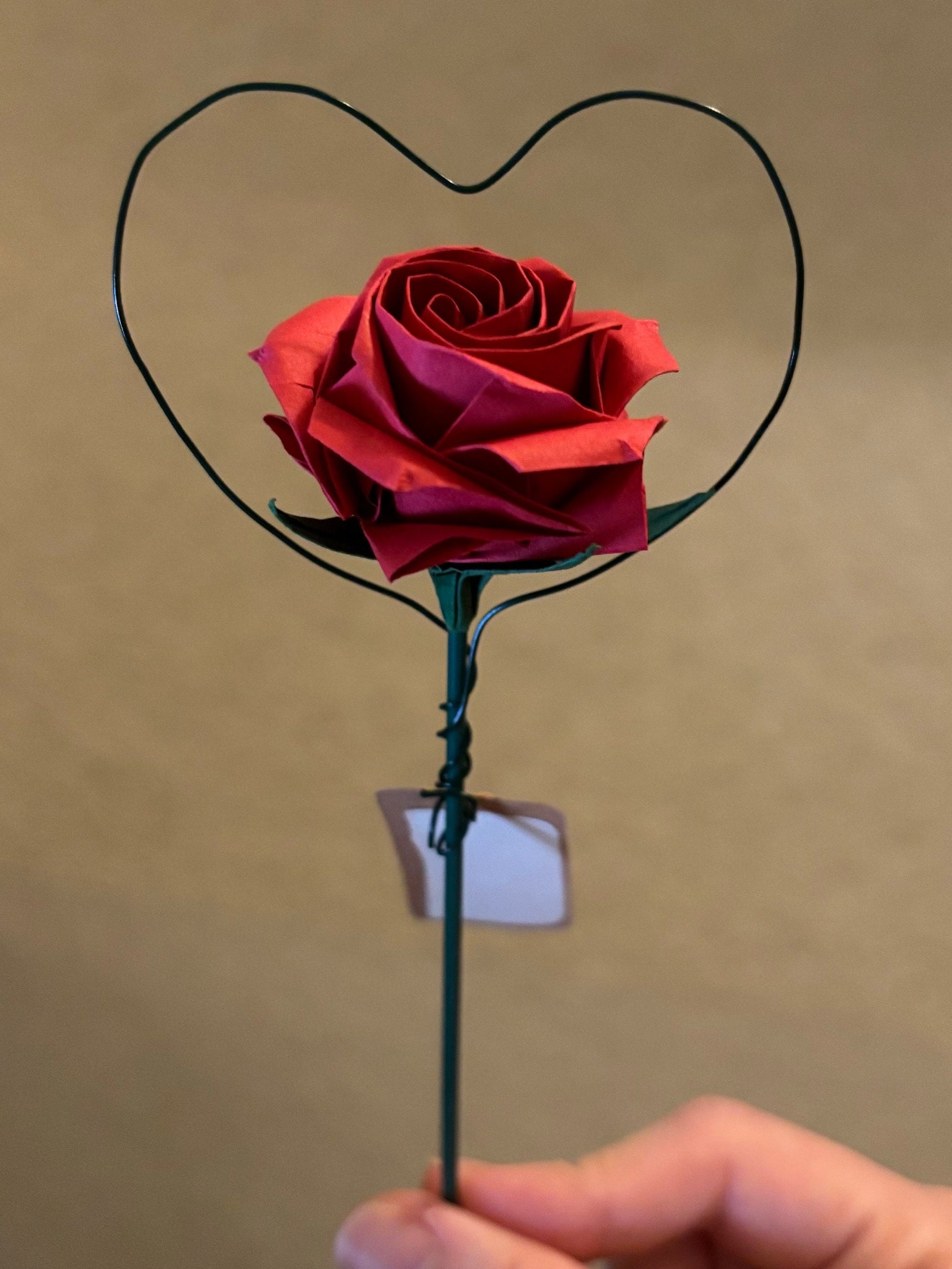 Custom Message Origami Rose With Heart, Confession Gift for Girlfriend ...