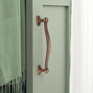 Antique Kitchen Cabinet Hardware | Brass Curved Cabinet Pulls | Vintage ...