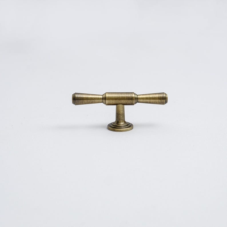Minimalistic Antique Brass Cabinet Pulls: Aged Gold Kitchen Hardware - Etsy