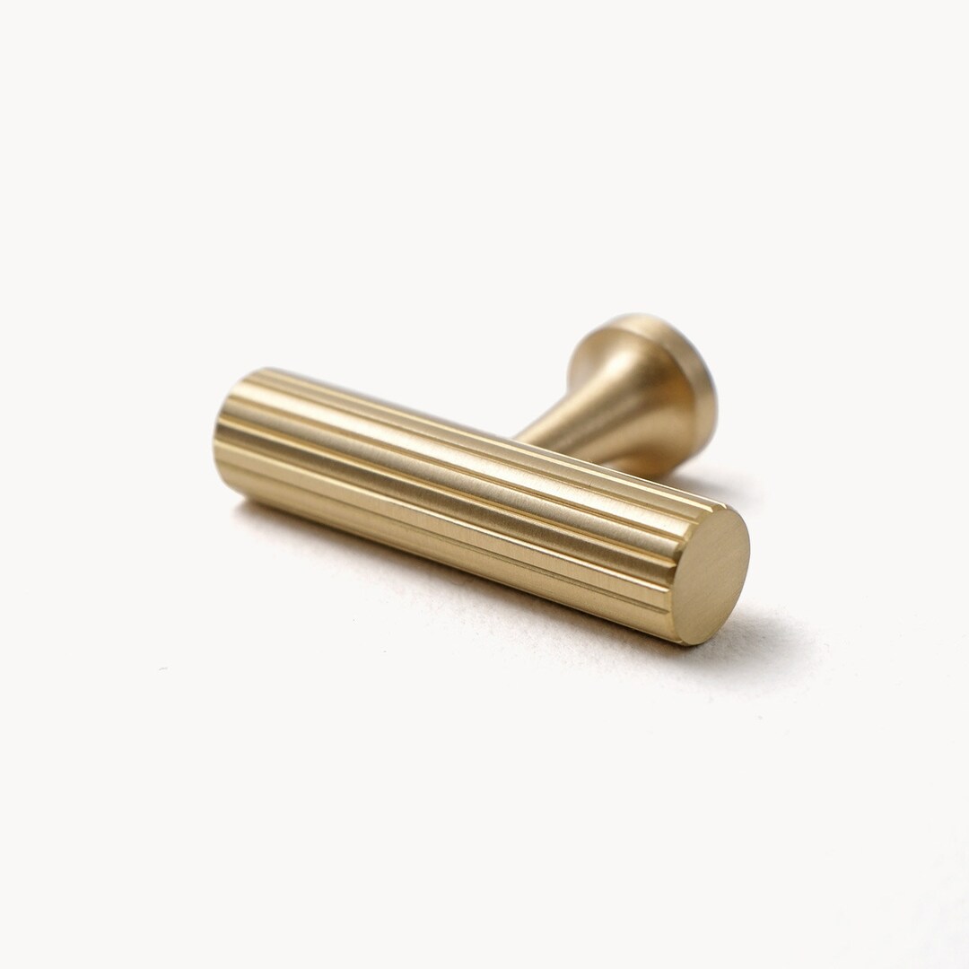 Solid Brass Door Pulls Drawer Knobs Shaker Kitchen Cabinet Handles Gold Kitchen Pulls Brushed ...