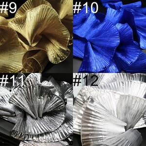 Metallic Luster Wave Big Lace Fabric, Yarn Organza Pleated Ruffle ...