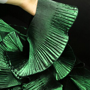 Metallic Luster Wave Big Lace Fabric, Yarn Organza Pleated Ruffle ...
