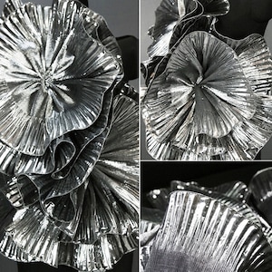 Metallic Luster Wave Big Lace Fabric, Yarn Organza Pleated Ruffle ...