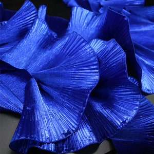 Metallic Luster Wave Big Lace Fabric, Yarn Organza Pleated Ruffle ...