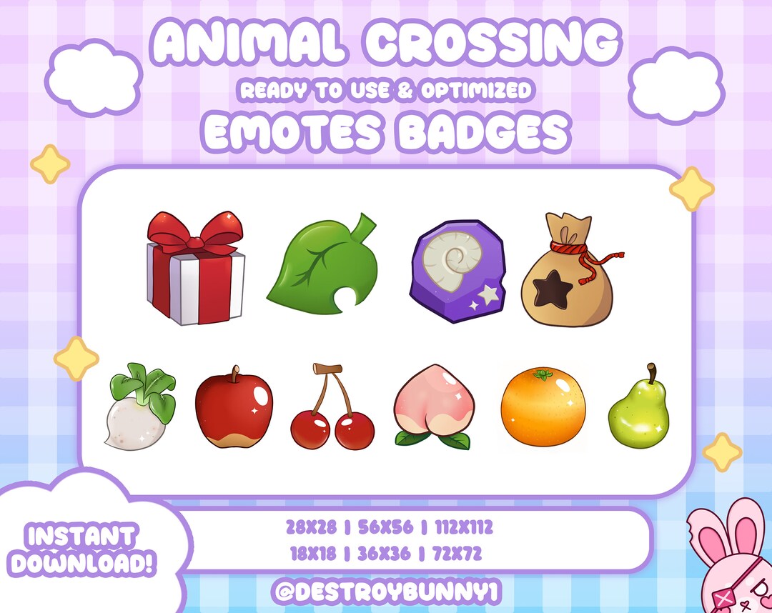 10 Twitch Emotes/badges ACNH Ready to Use - Etsy