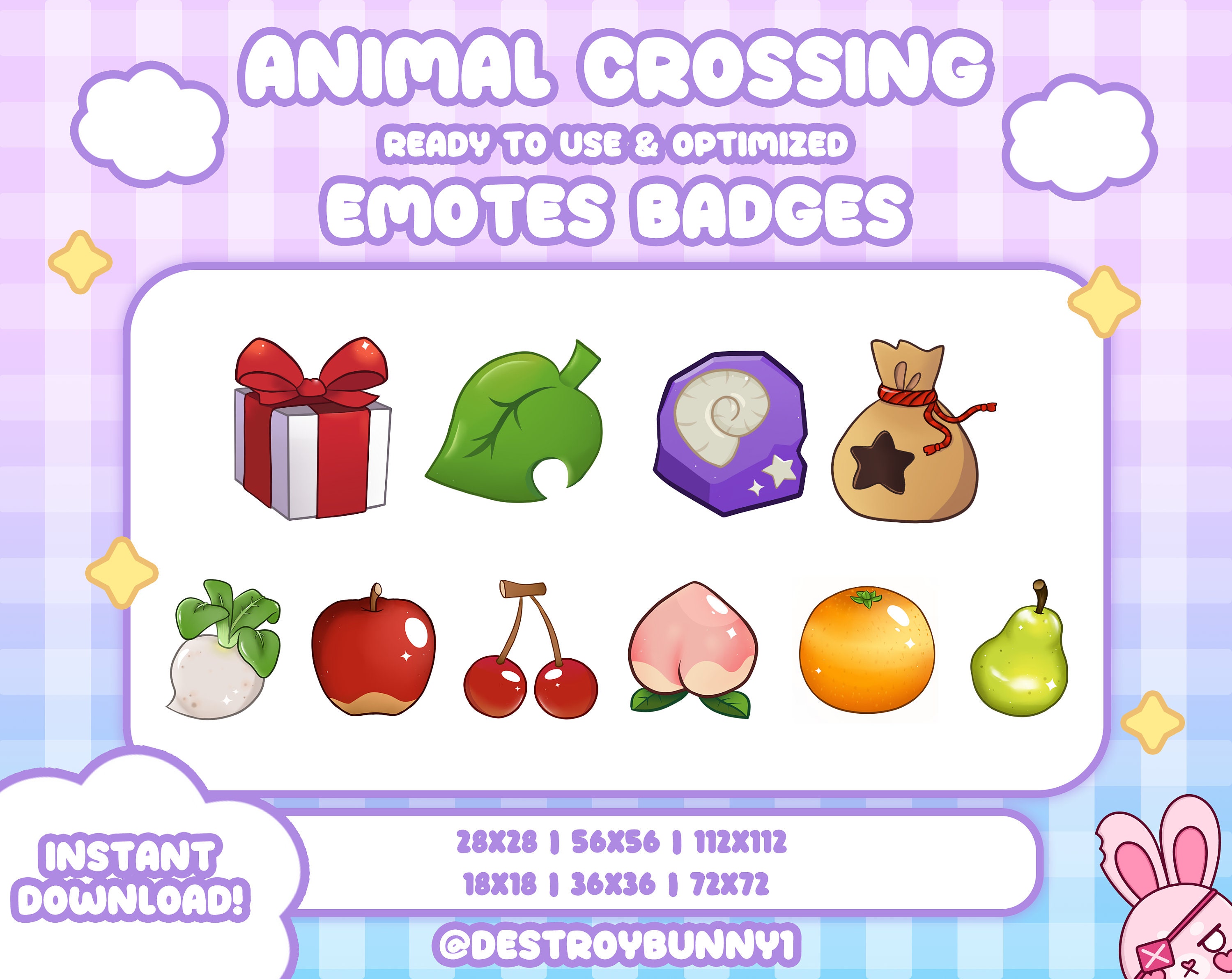 10 Twitch Emotes/badges ACNH Ready to Use - Etsy