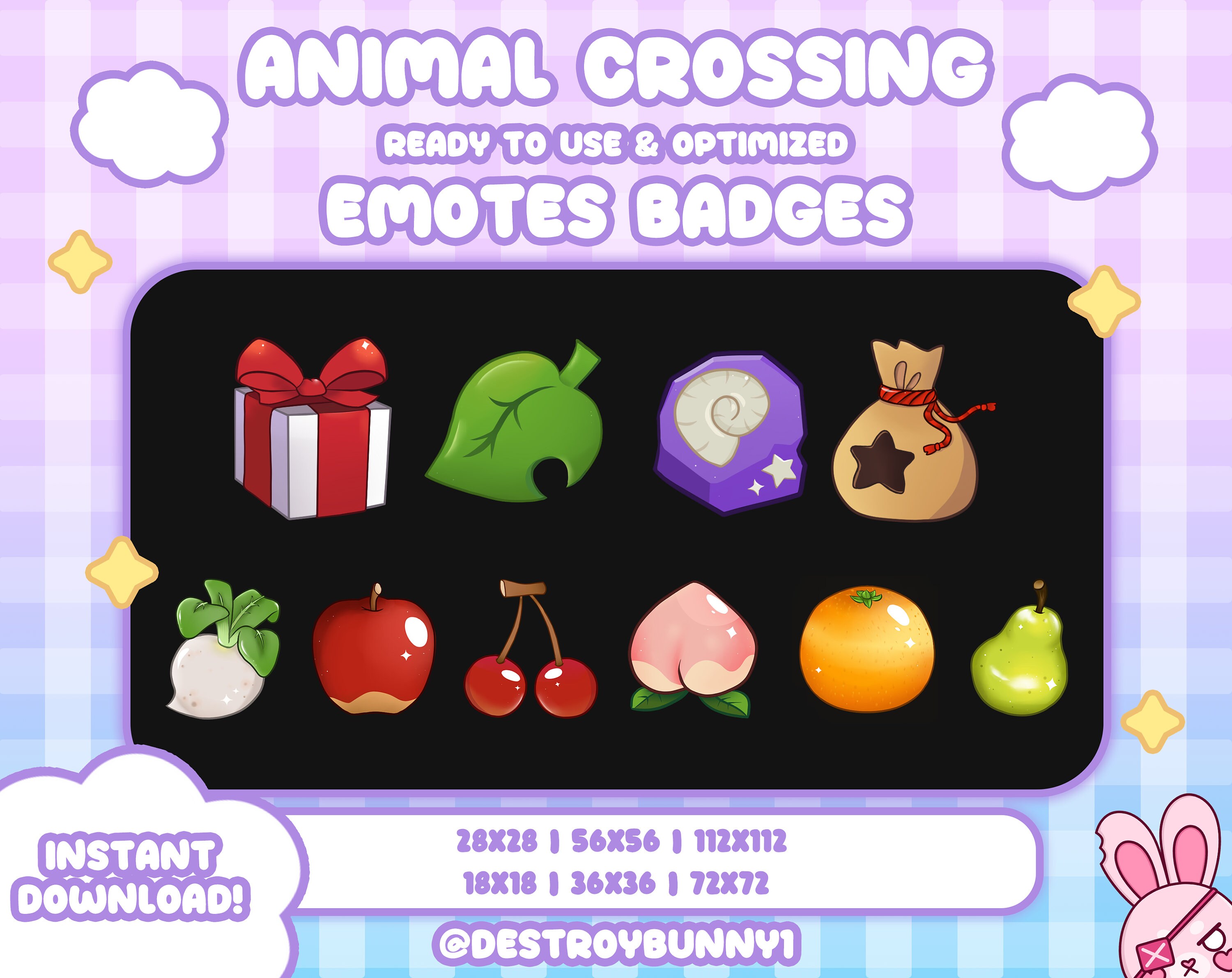 10 Twitch Emotes/badges ACNH Ready to Use - Etsy