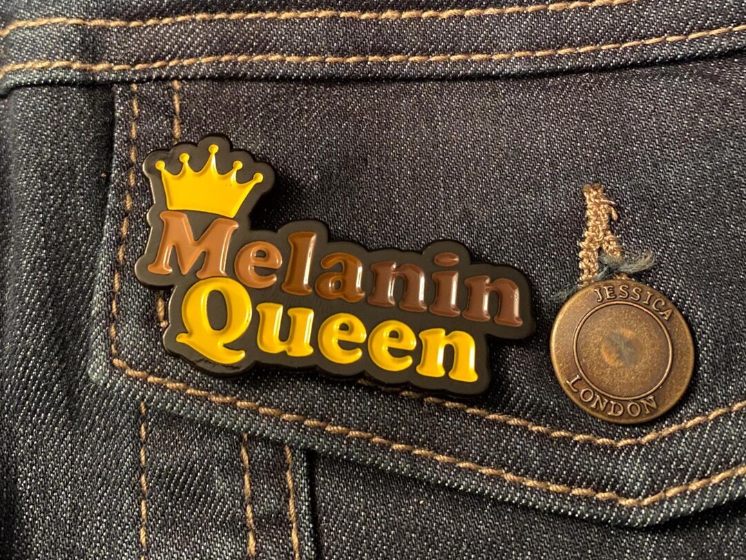 Melanin Queen Black History African American Pinback Enamel Pin ...